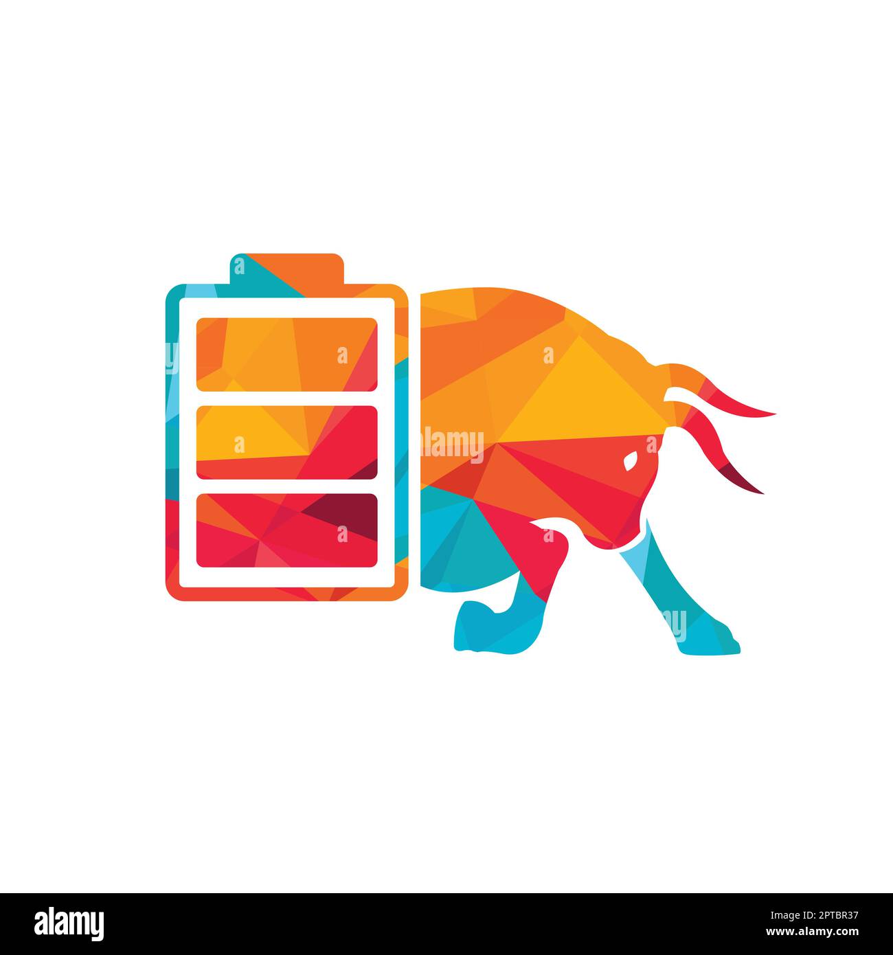 Bull Battery vector logo design template. Strong energy logo concept ...