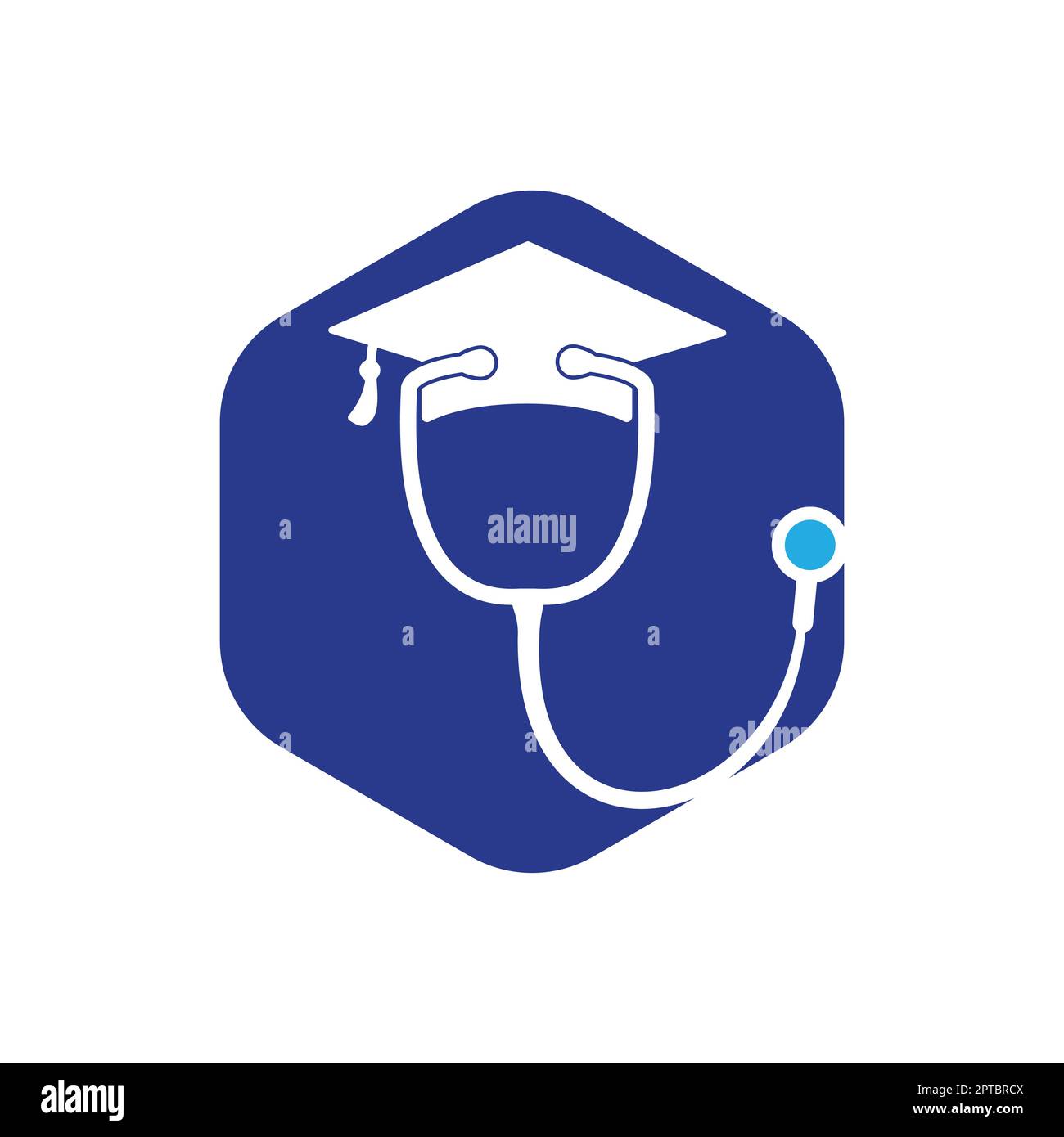 Medical student vector logo template. Graduation cap combined with ...