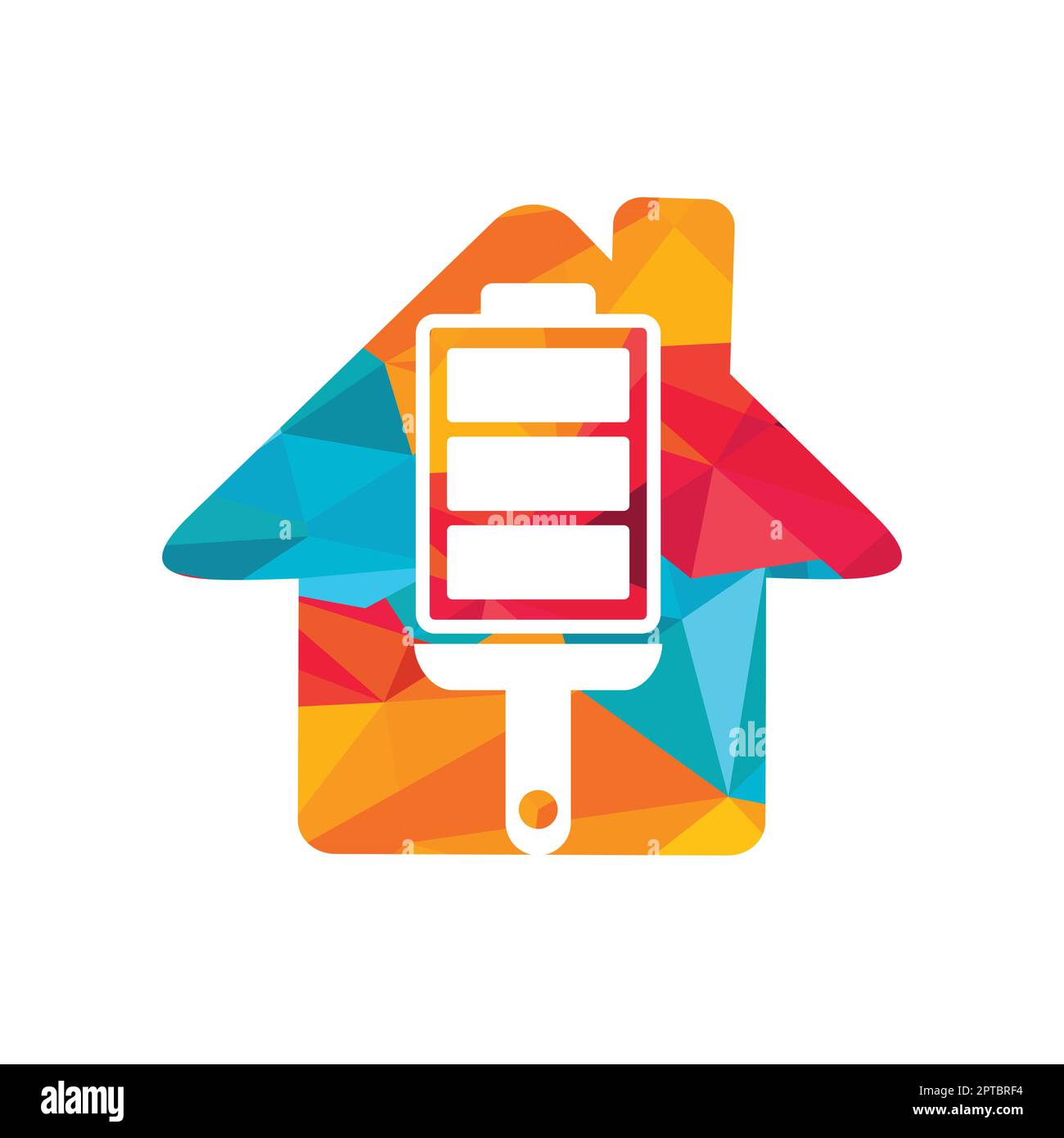 Art energy log concept. Vector battery and brush logo combination Stock ...