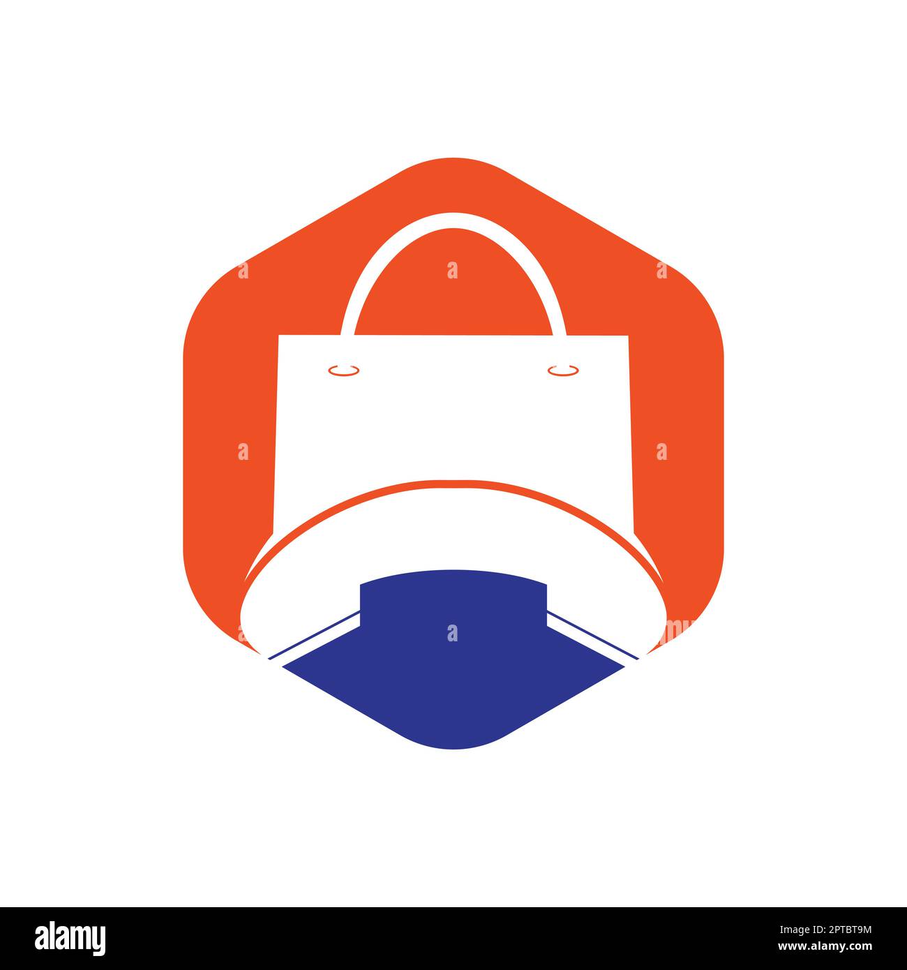 Call store vector logo design template. Shopping bag with handset icon ...