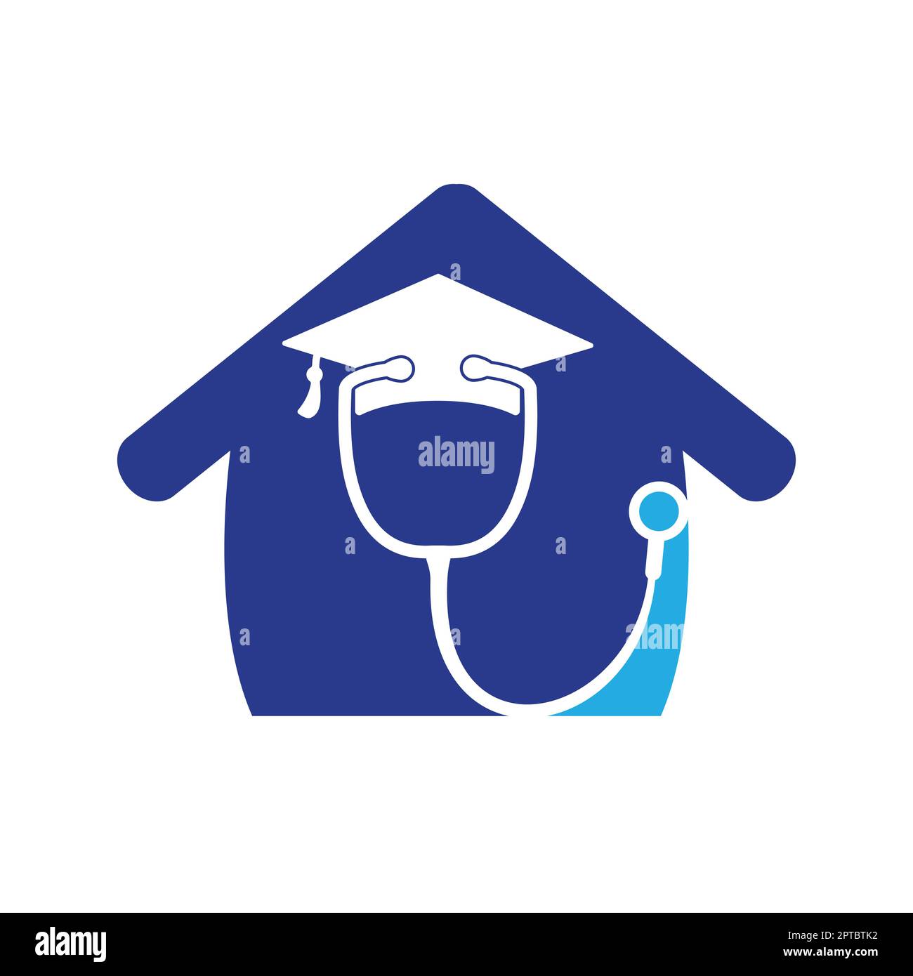 Medical student vector logo template. Graduation cap combined with ...