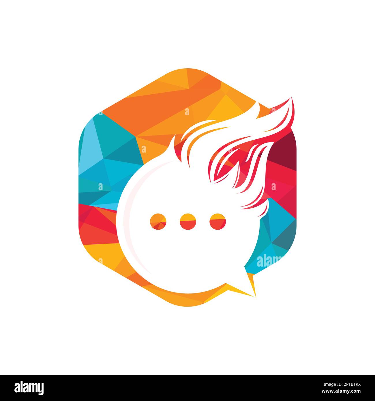 Fire chat vector logo design. Flame talk logo design Stock Vector Image ...