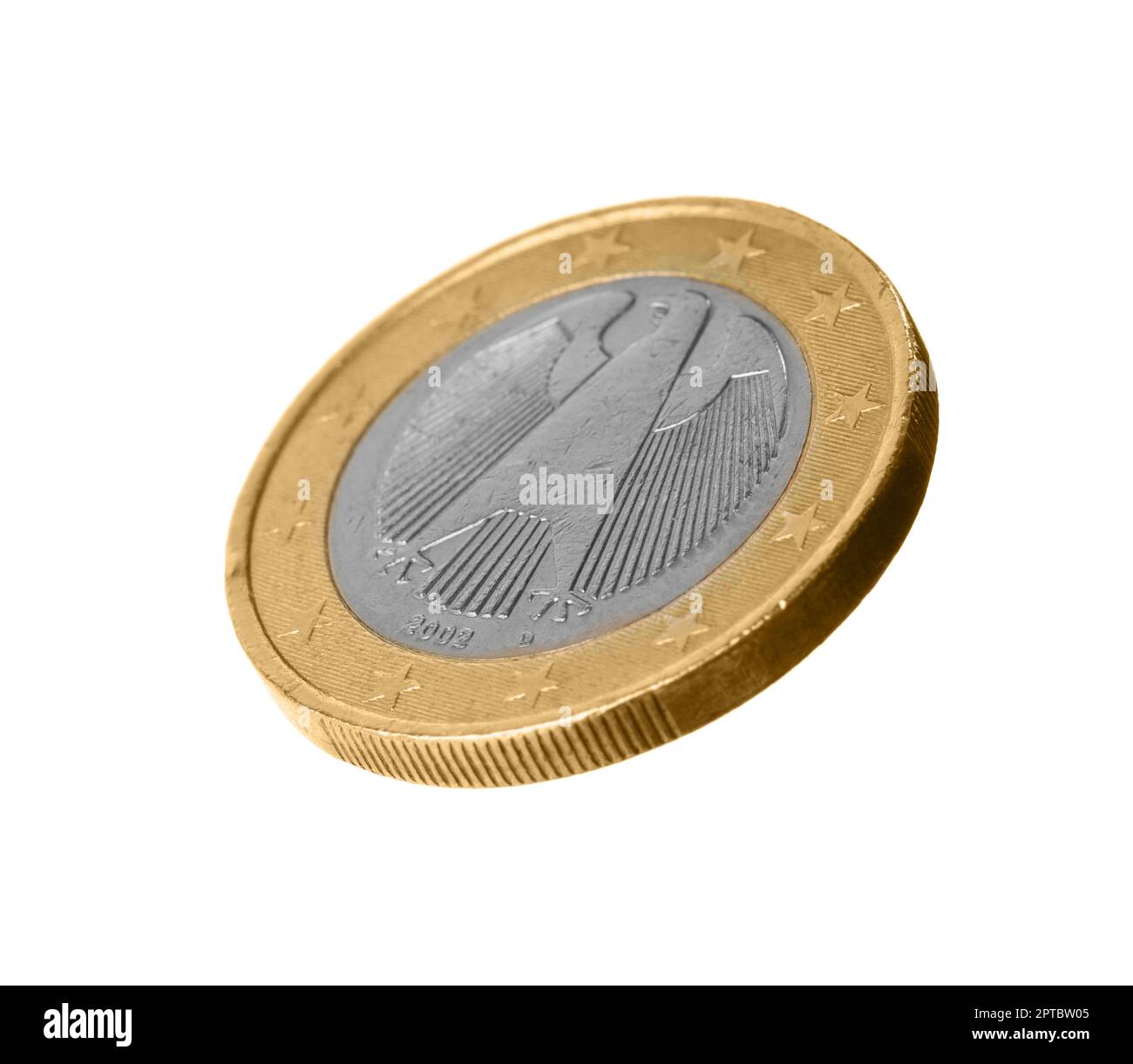 Beautiful euro coin with eagle on white background Stock Photo - Alamy