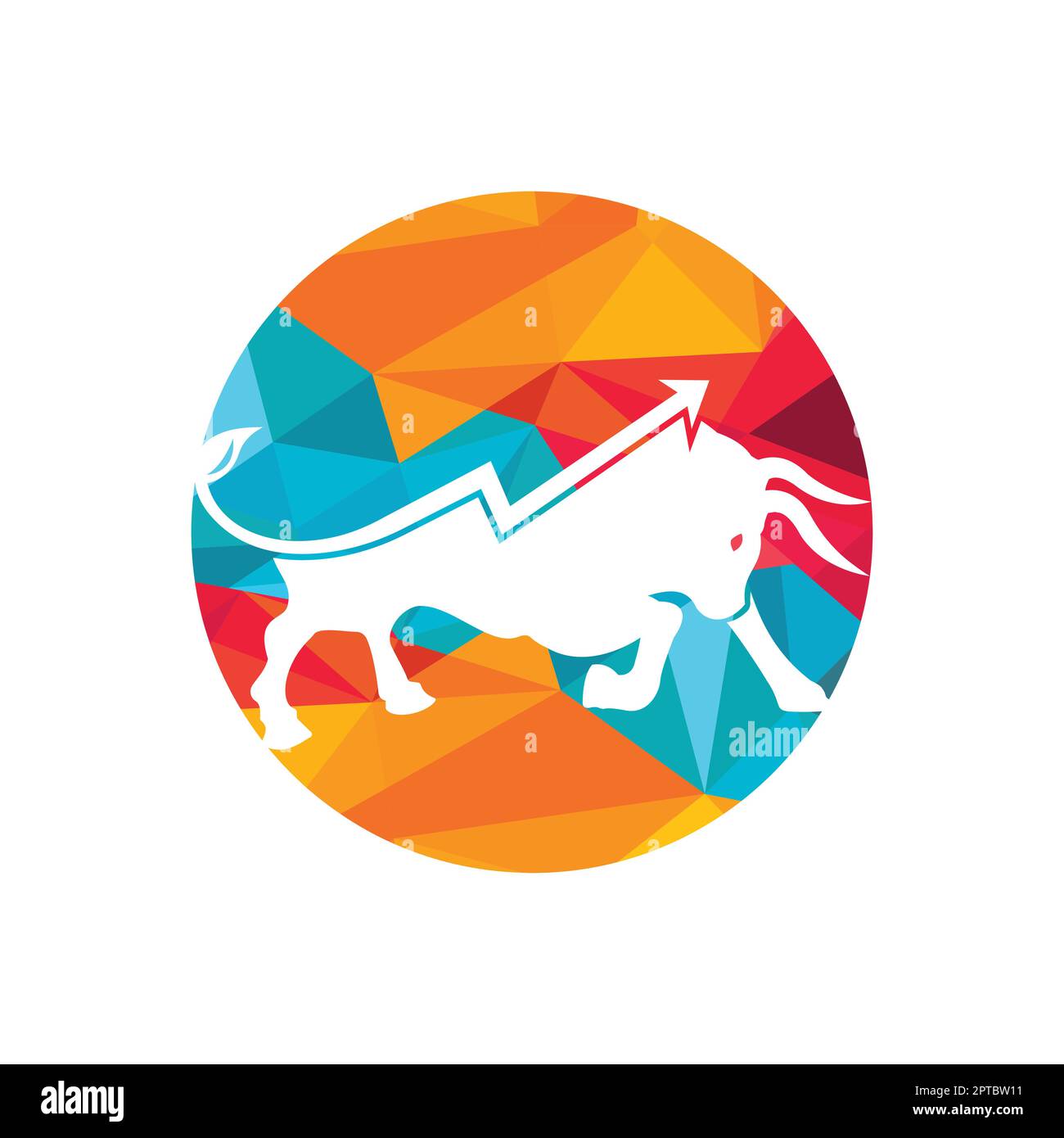 Financial bull logo design. Trade Bull Chart, finance logo. Economy ...