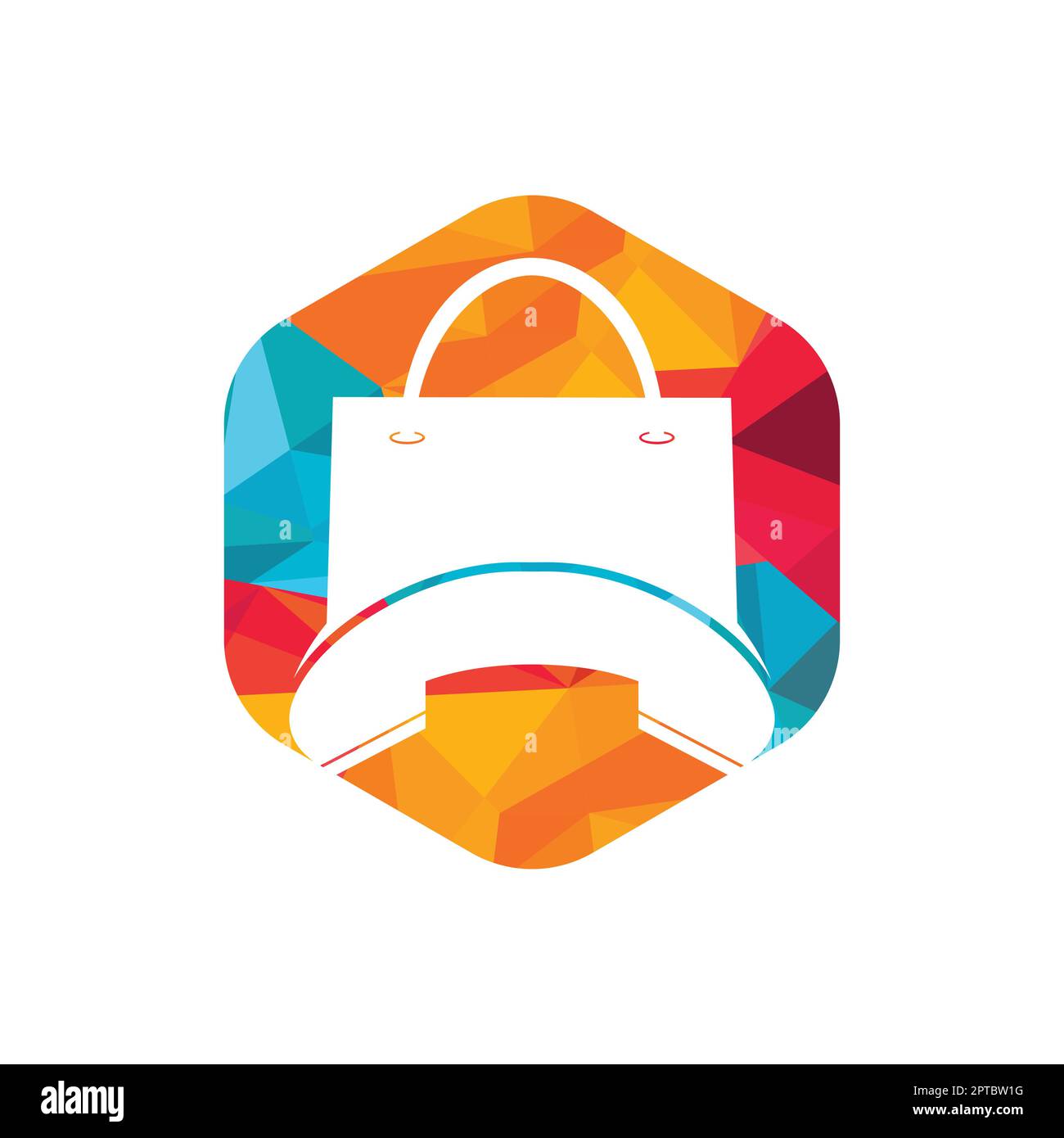 Call store vector logo design template. Shopping bag with handset icon ...