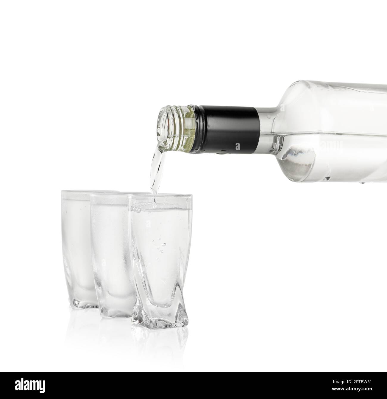 Glass bottle vodka chilled Cut Out Stock Images & Pictures - Alamy