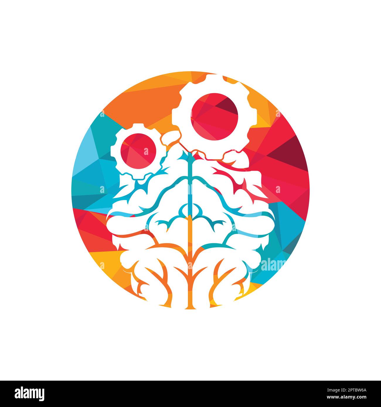 Brain and gear cog logo design. Education and mechanic symbol or icon ...
