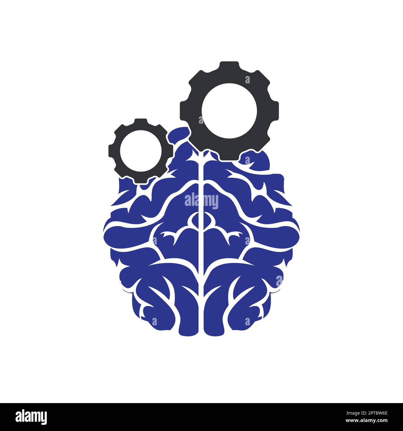 Brain and gear cog logo design. Education and mechanic symbol or icon ...