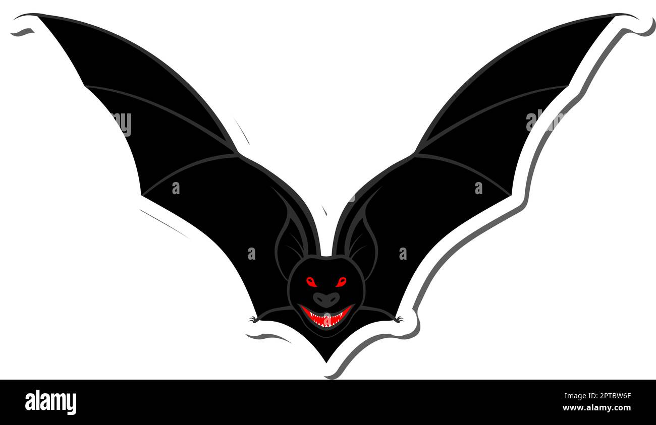 Flying Bat Sticker Stock Vector Image & Art - Alamy