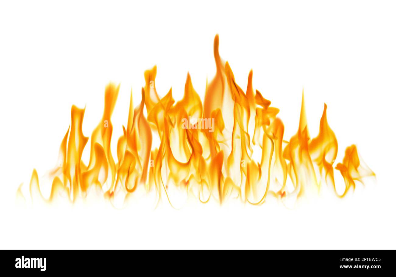 Beautiful bright fire flames on white background Stock Photo - Alamy