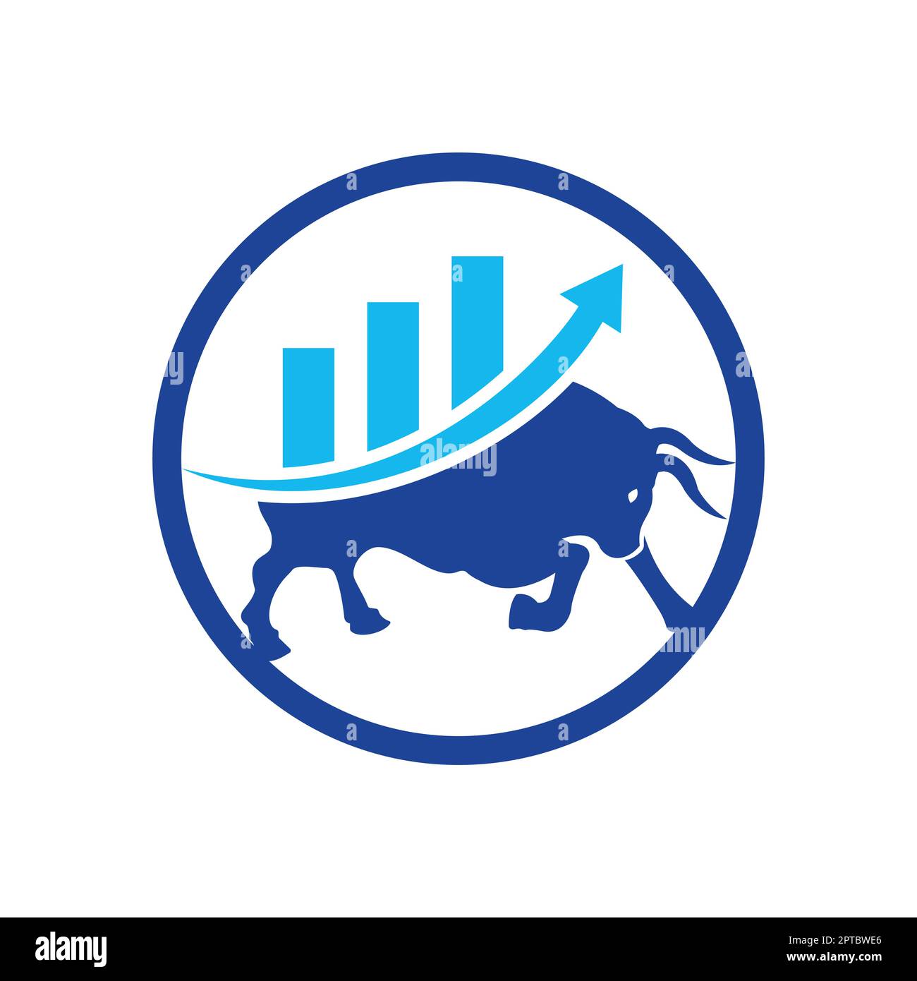 Financial bull logo design. Trade Bull Chart, finance logo. Economy ...