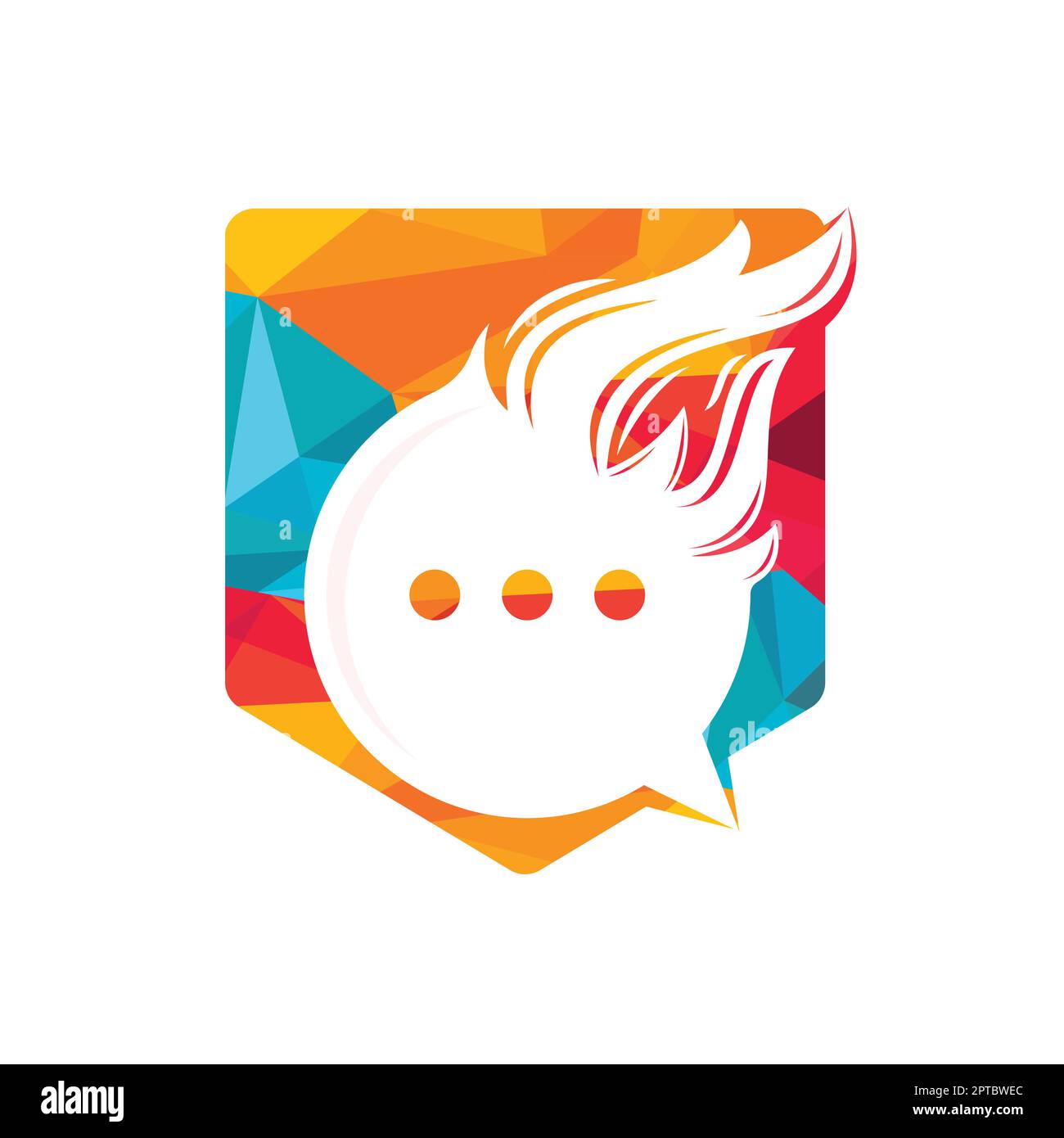 Fire chat vector logo design. Flame talk logo design Stock Vector Image ...