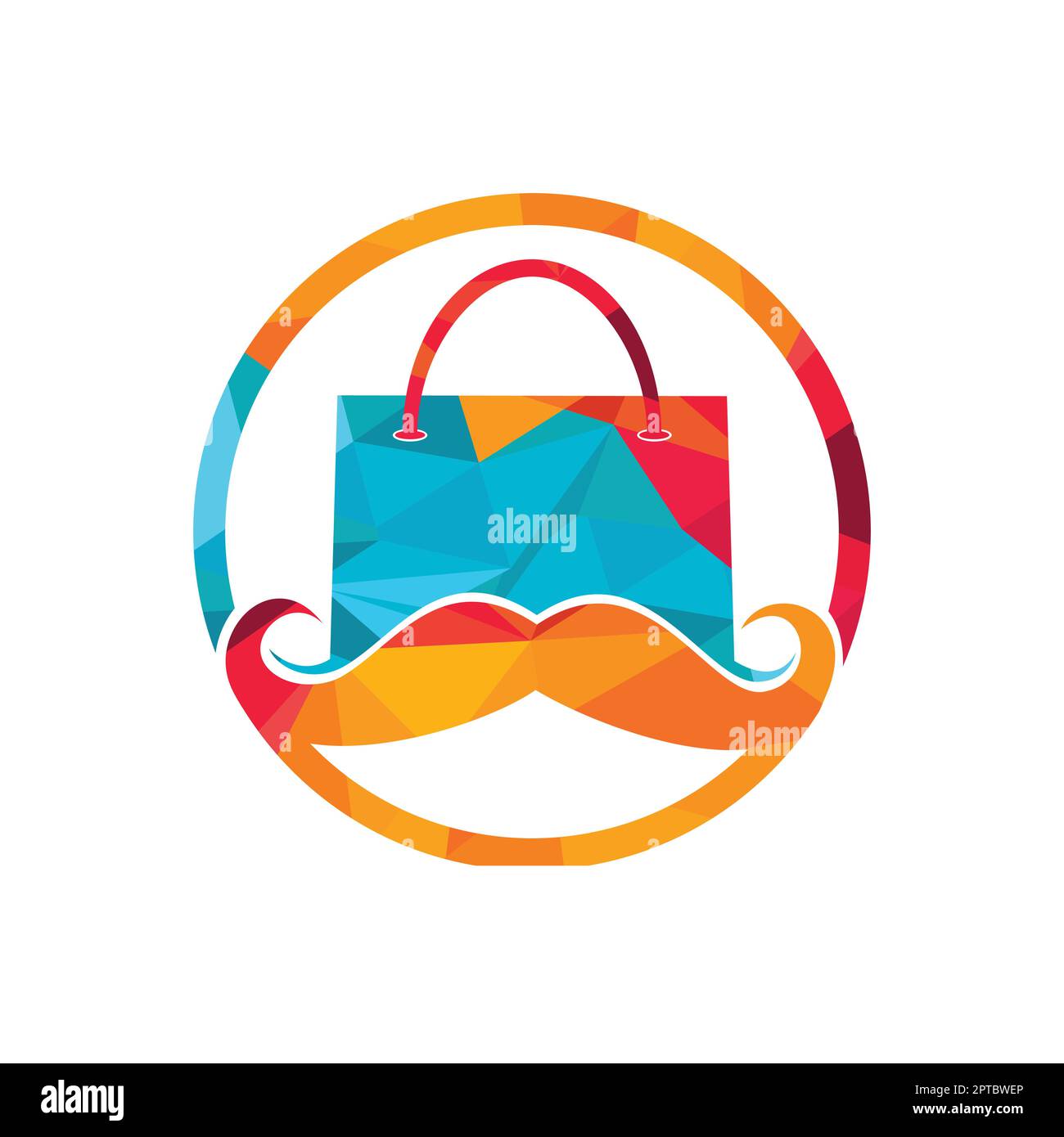 Mister shopping vector logo design. Shopping bag with mustache icon ...