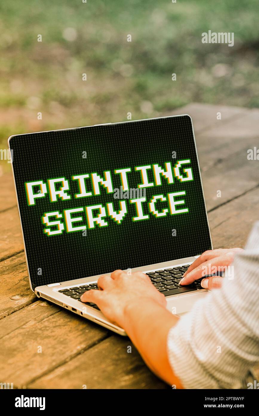 Text caption presenting Printing Service, Business concept conversion ...