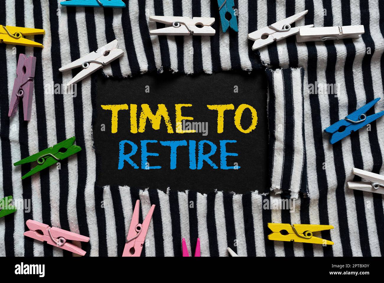 Conceptual display Time To Retire, Business showcase a natural period ...