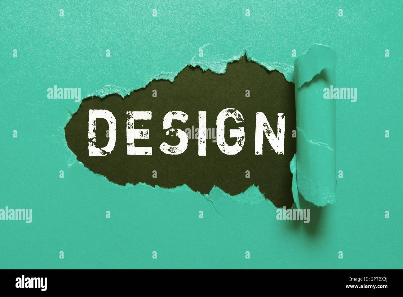 Text sign showing Design, Word Written on drawing produced to show the ...