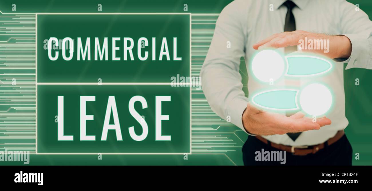 Text sign showing Commercial Lease, Conceptual photo study of both ...