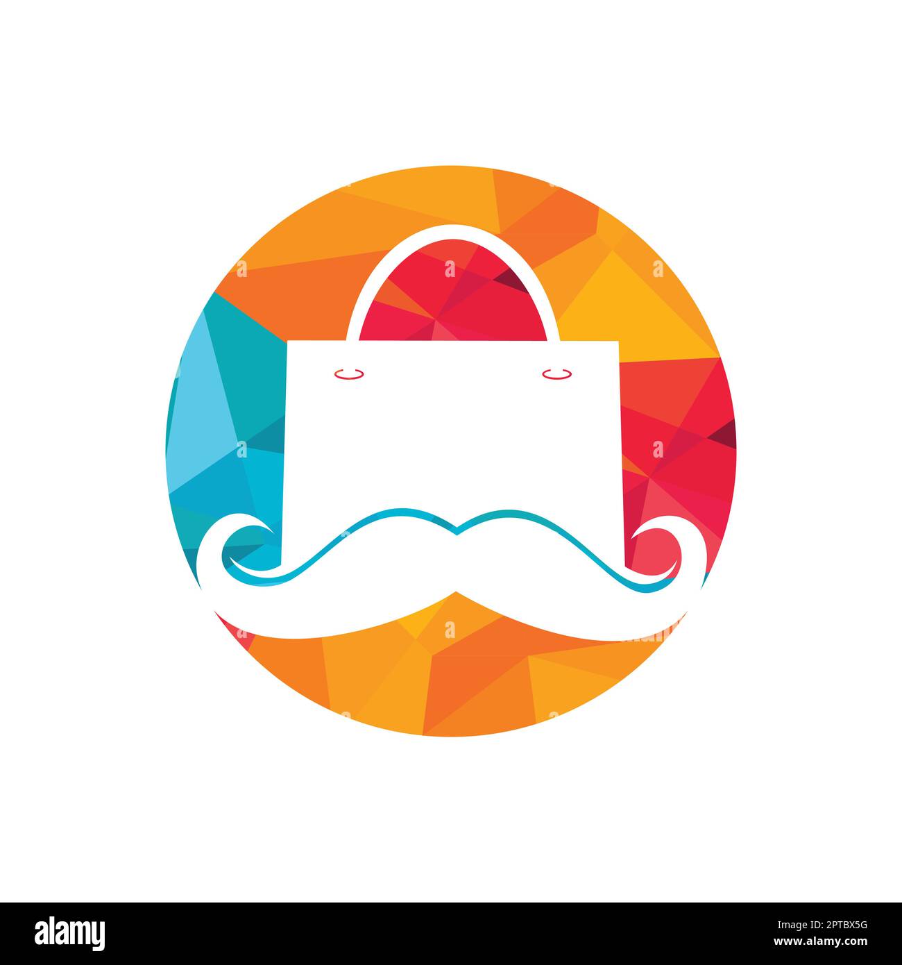 Mister shopping vector logo design. Shopping bag with mustache icon ...