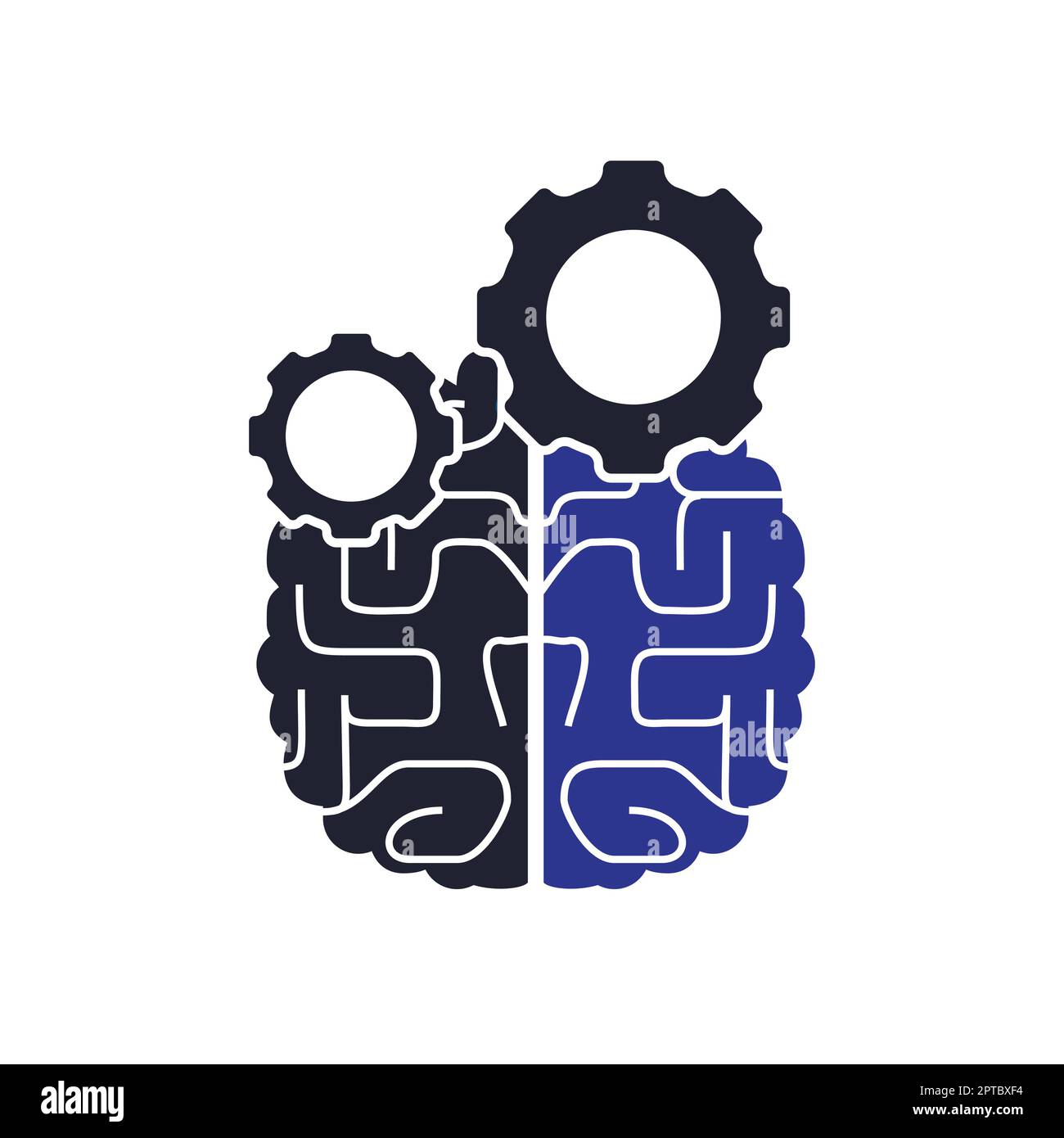 Brain and gear cog logo design. Education and mechanic symbol or icon ...