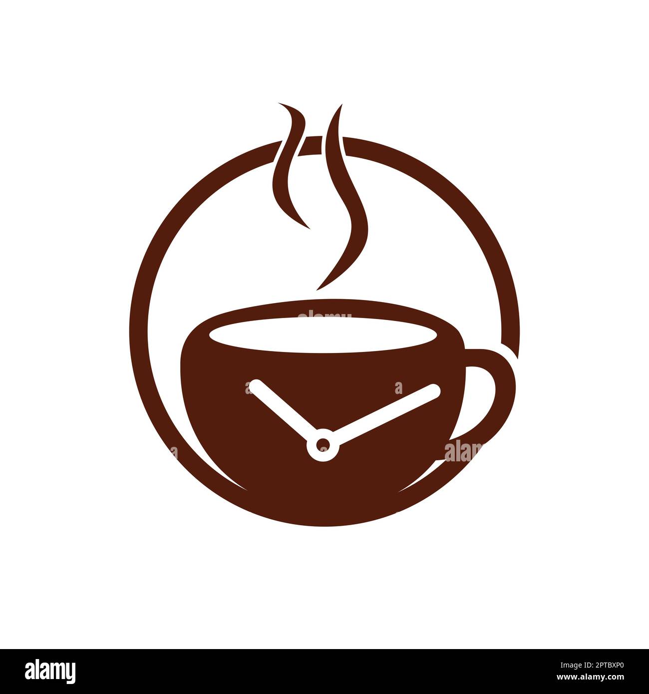 Coffee time vector logo design. Coffee cup time clock concept design ...
