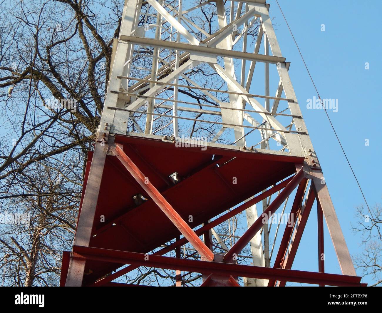 The design of the fire tower of the metal tower Stock Photo - Alamy