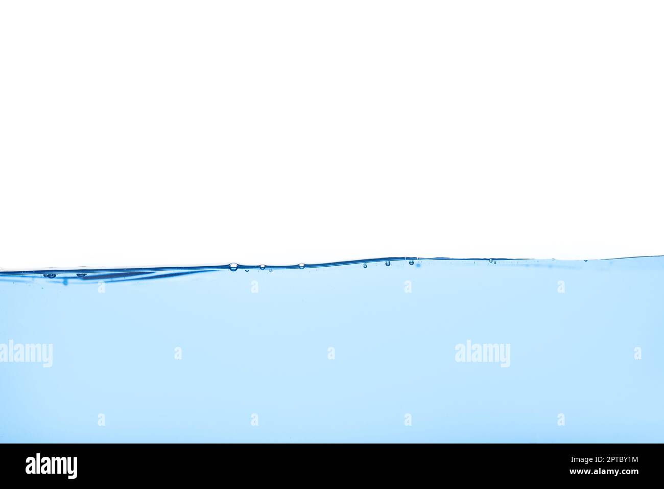 Abstract clean flow ripple surface on liquid. Light blue water wave with air bubbles and a ...