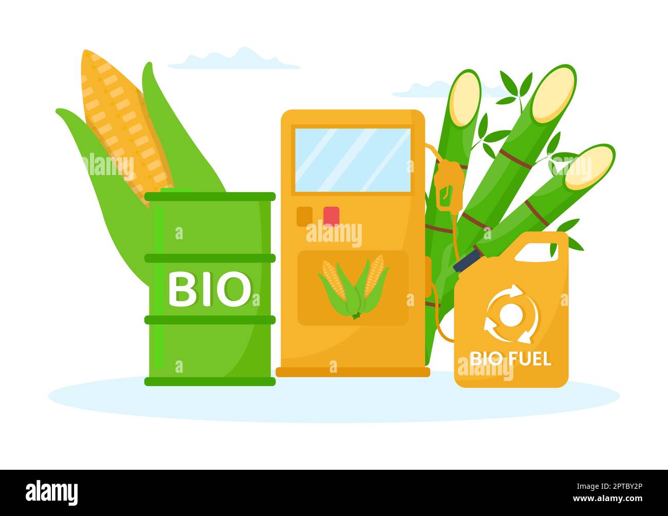 Biofuel Life Cycle of Natural Materials and Plants with Green Barrels ...