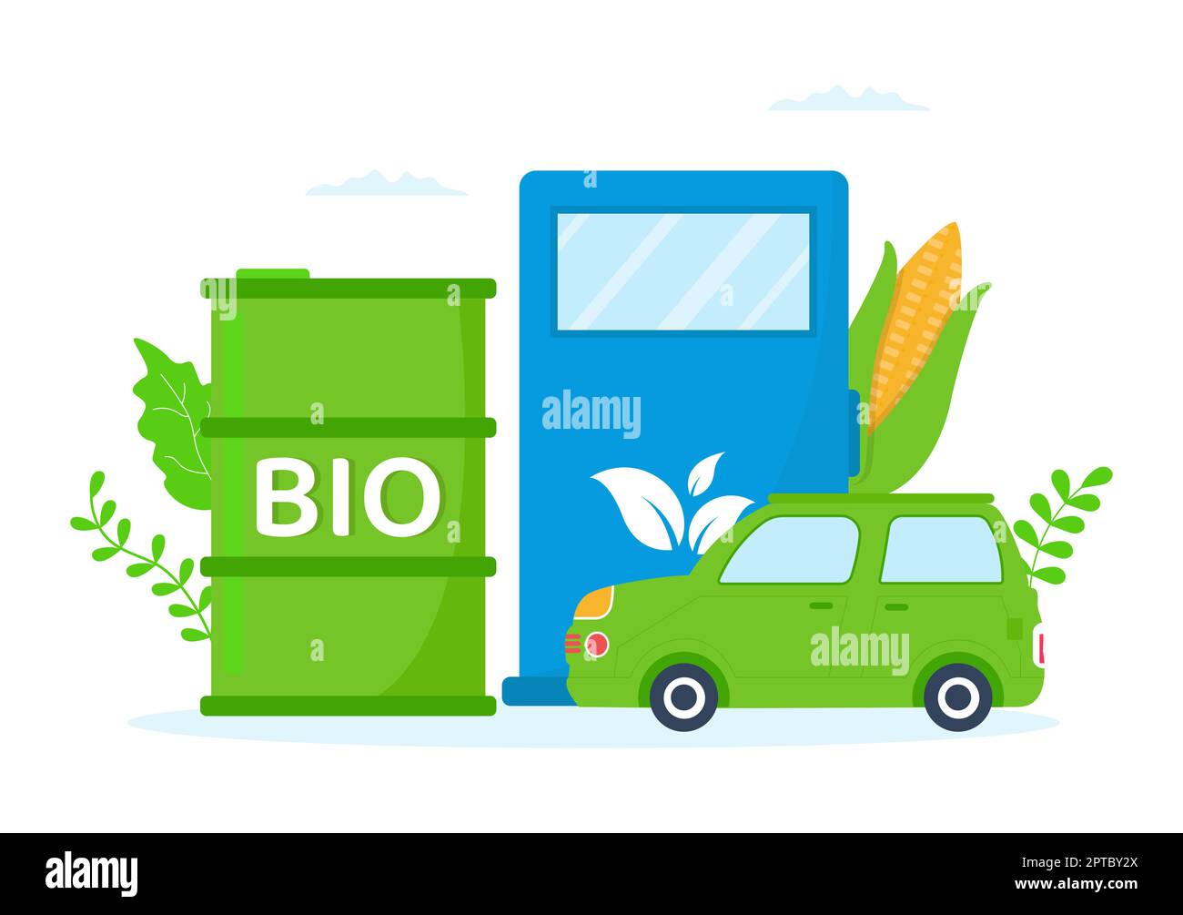 Biofuel Life Cycle of Natural Materials and Plants with Green Barrels ...