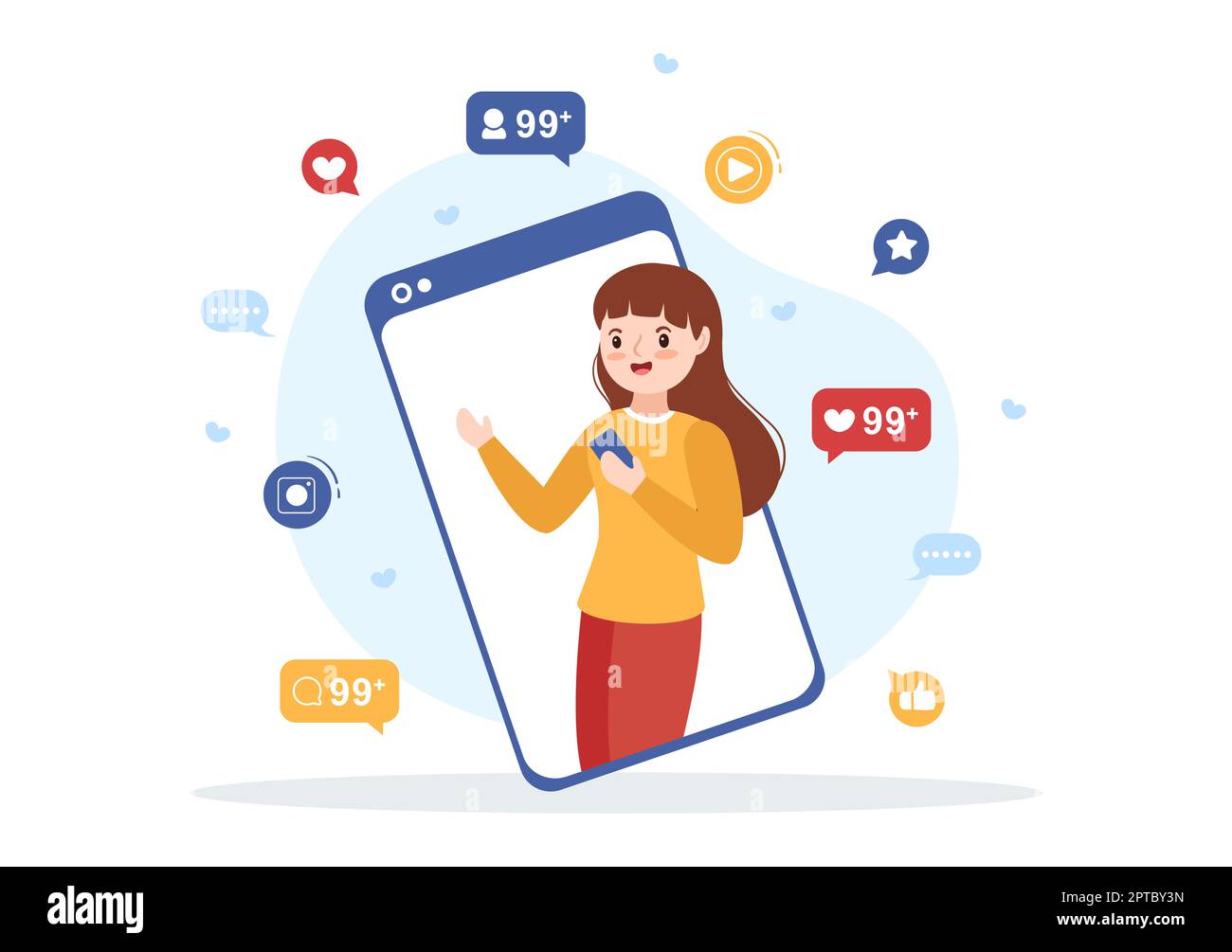 Celebrity Influencer with Posts on Internet for Advertising Marketing ...