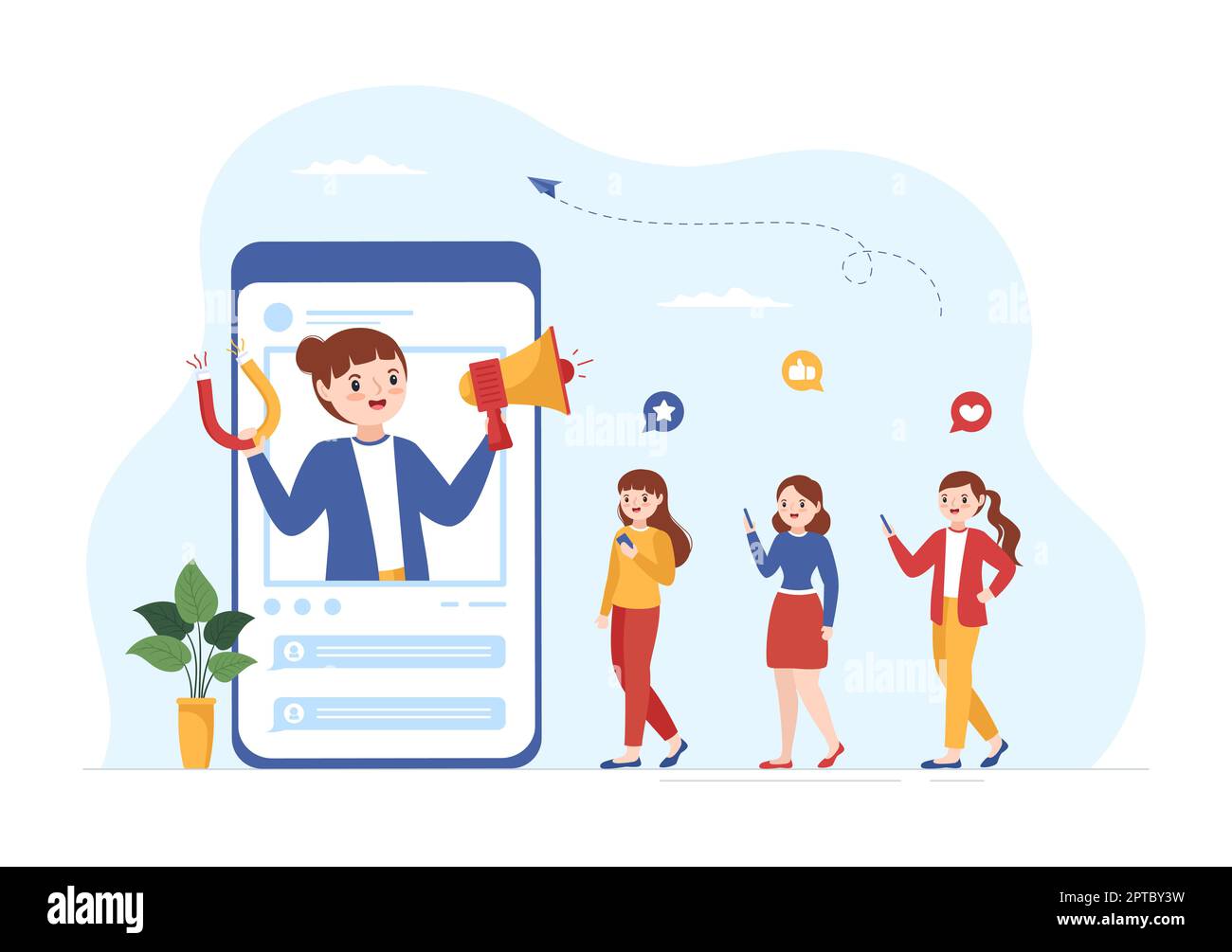 Celebrity Influencer with Posts on Internet for Advertising Marketing ...