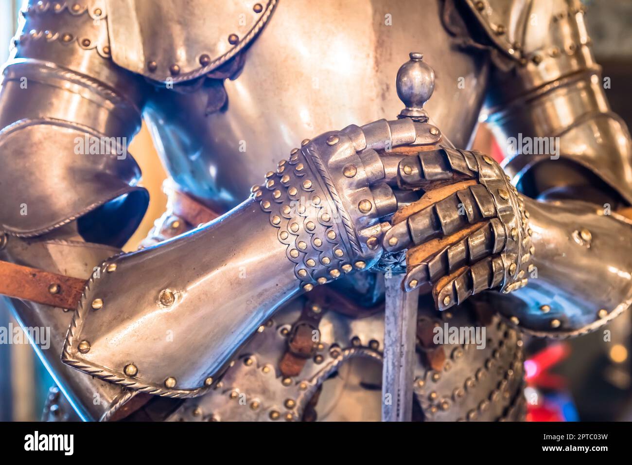 Middle age knight armour detail - 15th Century. Concept for security ...