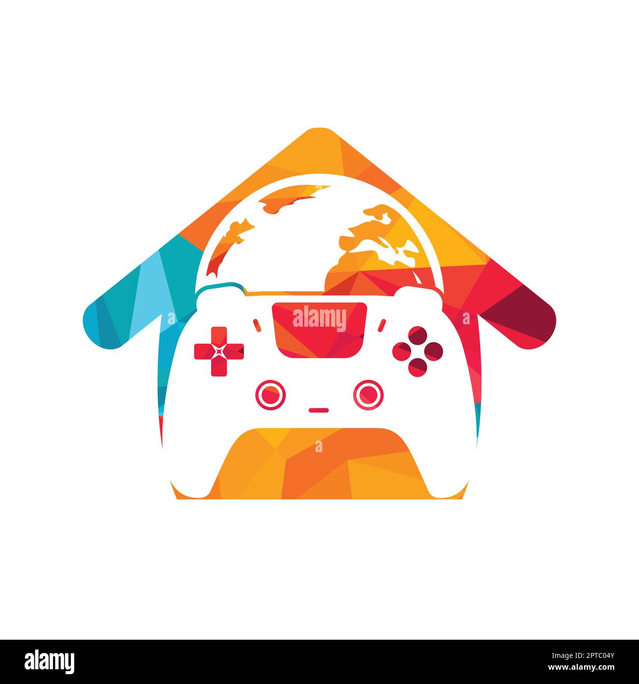Game world vector logo design. Globe and game console vector icon logo ...