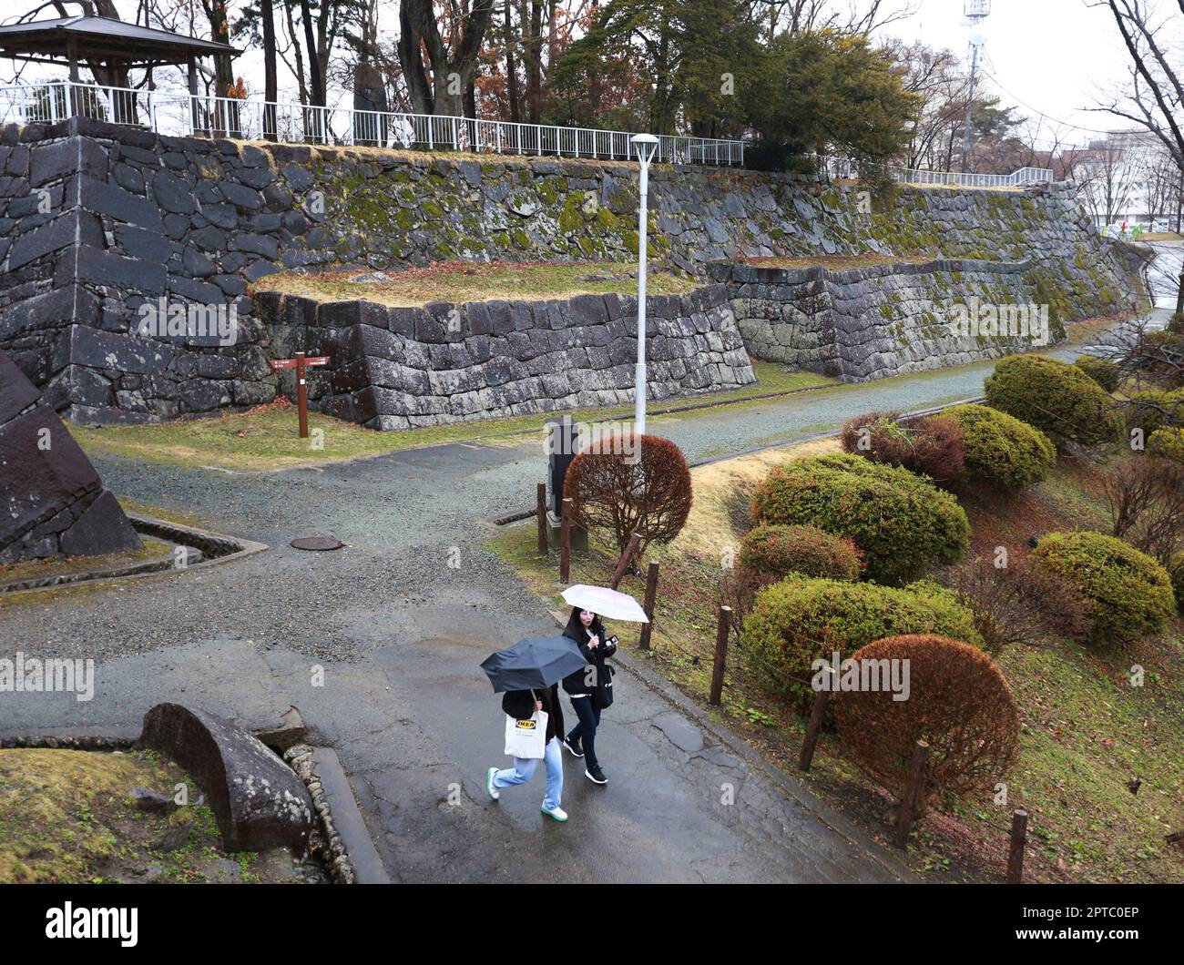 A photo shows Morioka Castle Site Park (Iwate Park) in Morioka City ...