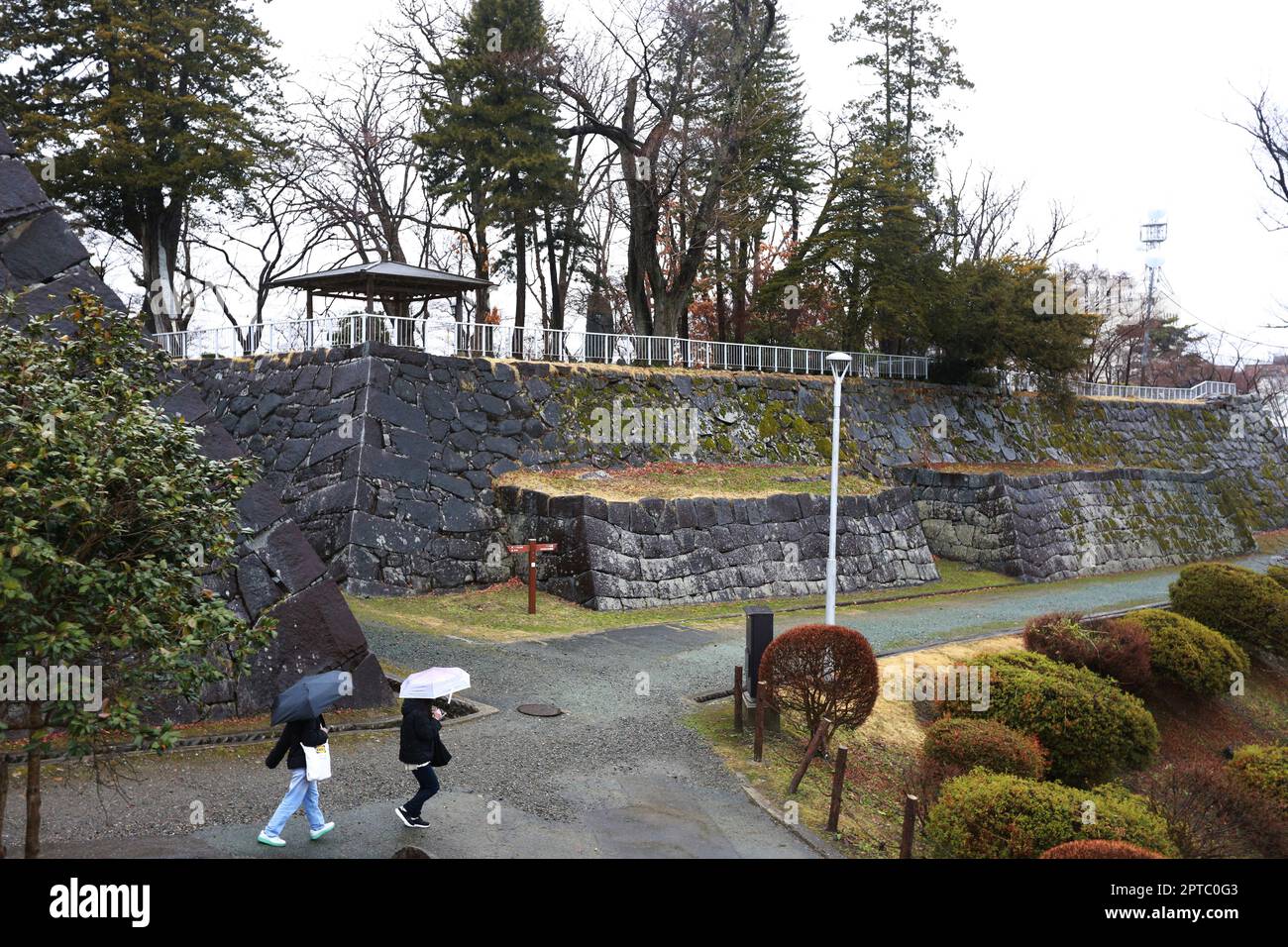 A photo shows Morioka Castle Site Park (Iwate Park) in Morioka City ...