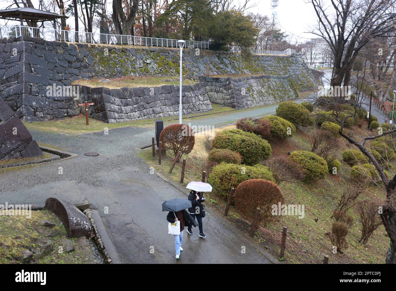 A photo shows Morioka Castle Site Park (Iwate Park) in Morioka City ...