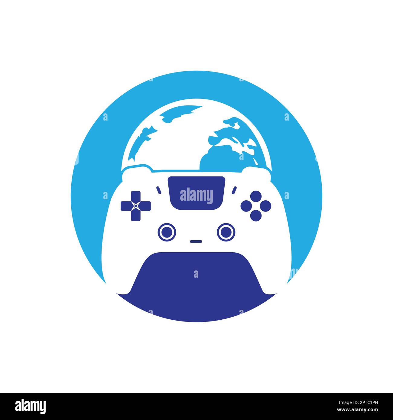 Game world vector logo design. Globe and game console vector icon logo ...