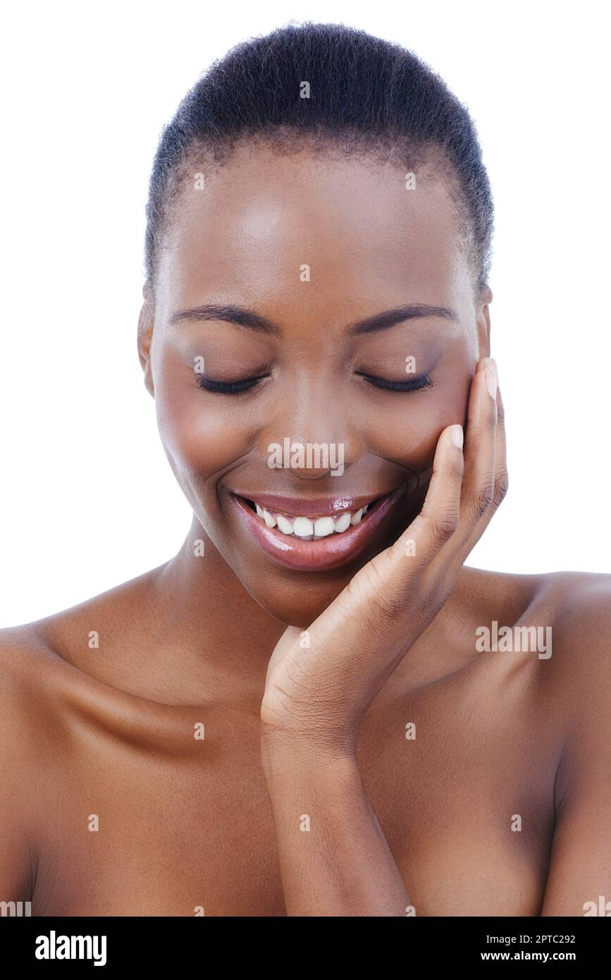 Sweet Beauty. Closeup studio shot of a beautiful african american model ...