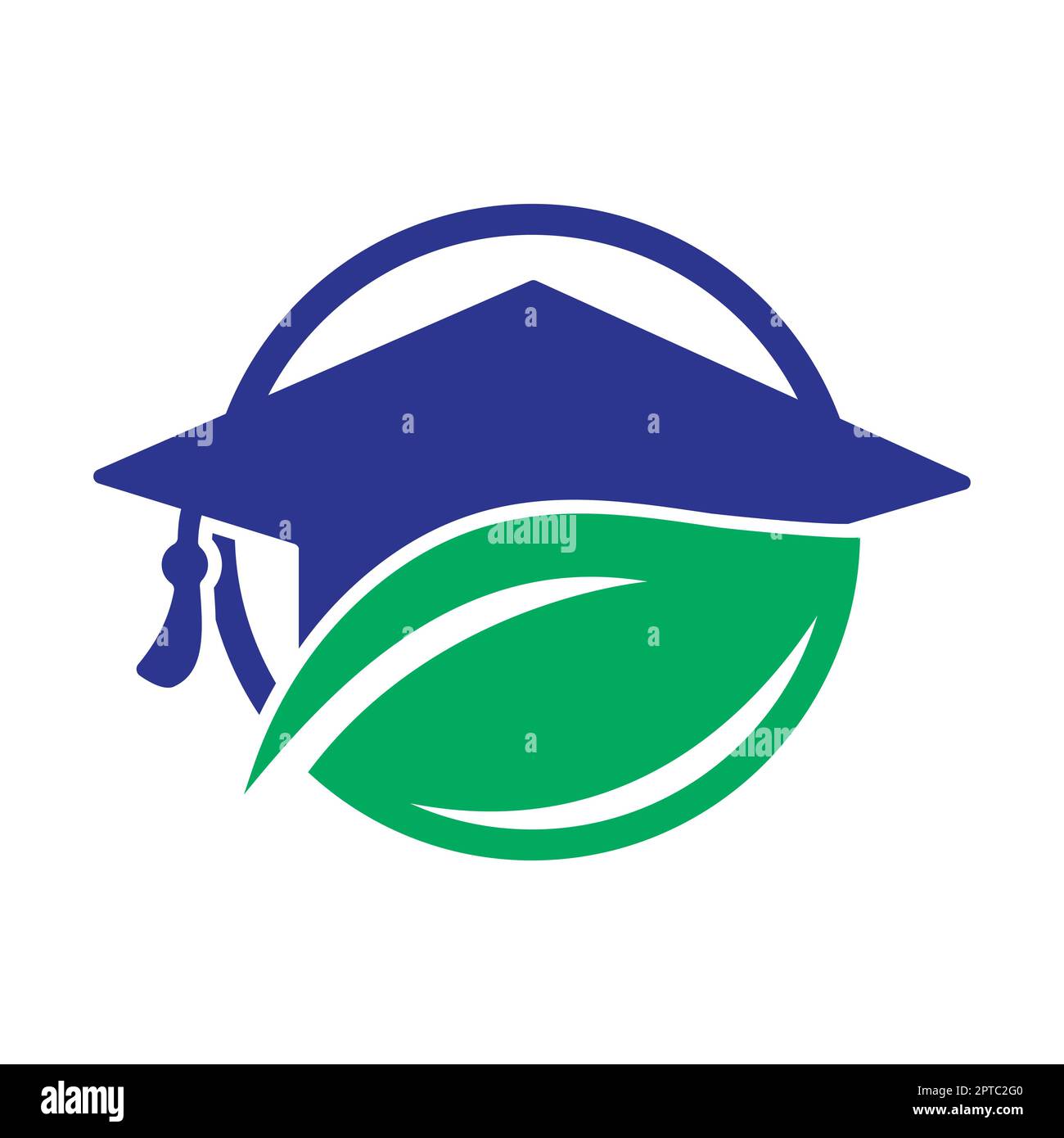 Nature student vector logo template. Leaf with graduation hat logo ...