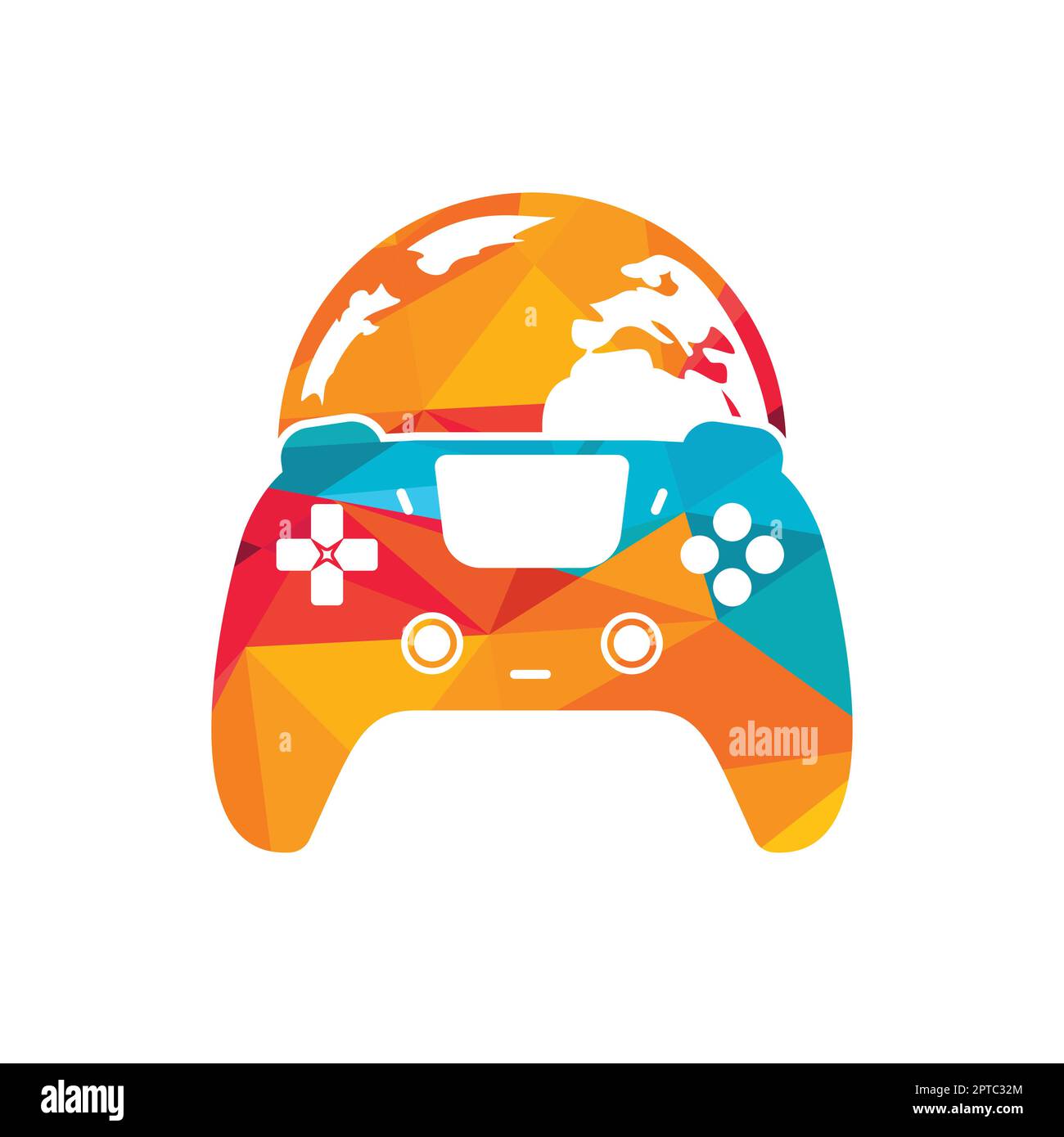 Game world vector logo design. Globe and game console vector icon logo ...
