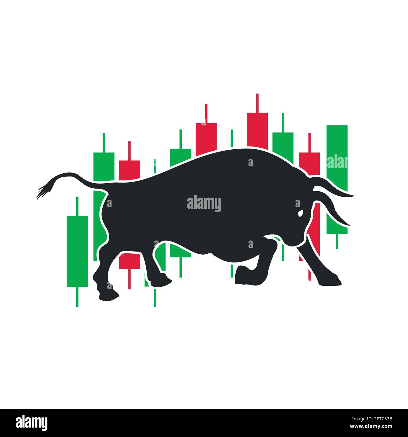 Financial bull logo design. Trade Bull Chart, finance logo. Economy ...