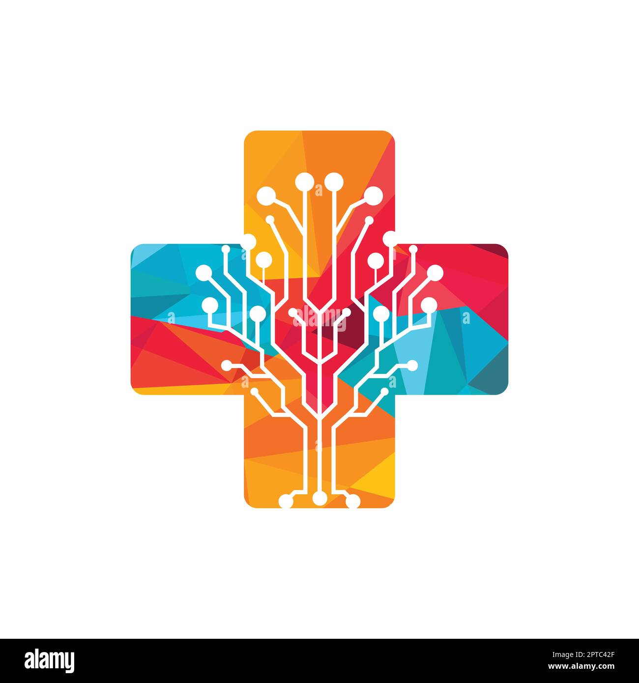 Medical tech vector logo design. Health and medical logo concept Stock ...