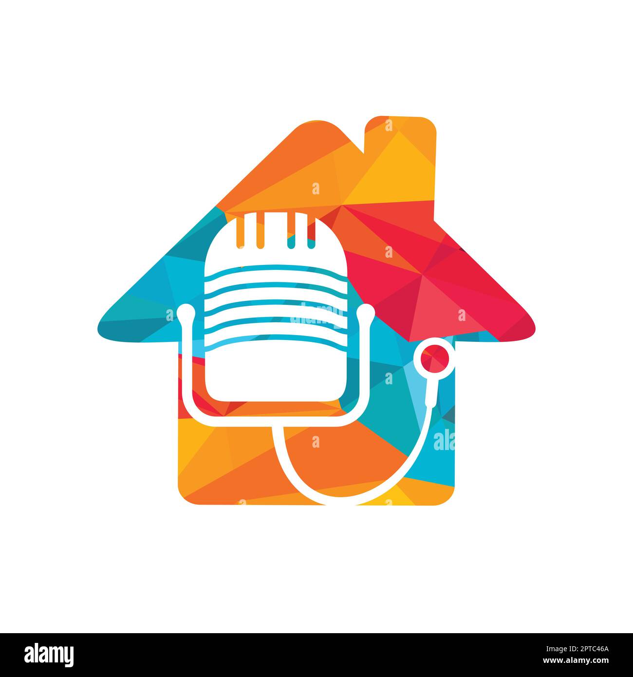 Doctor podcast vector logo design. Stethoscope and microphone ...