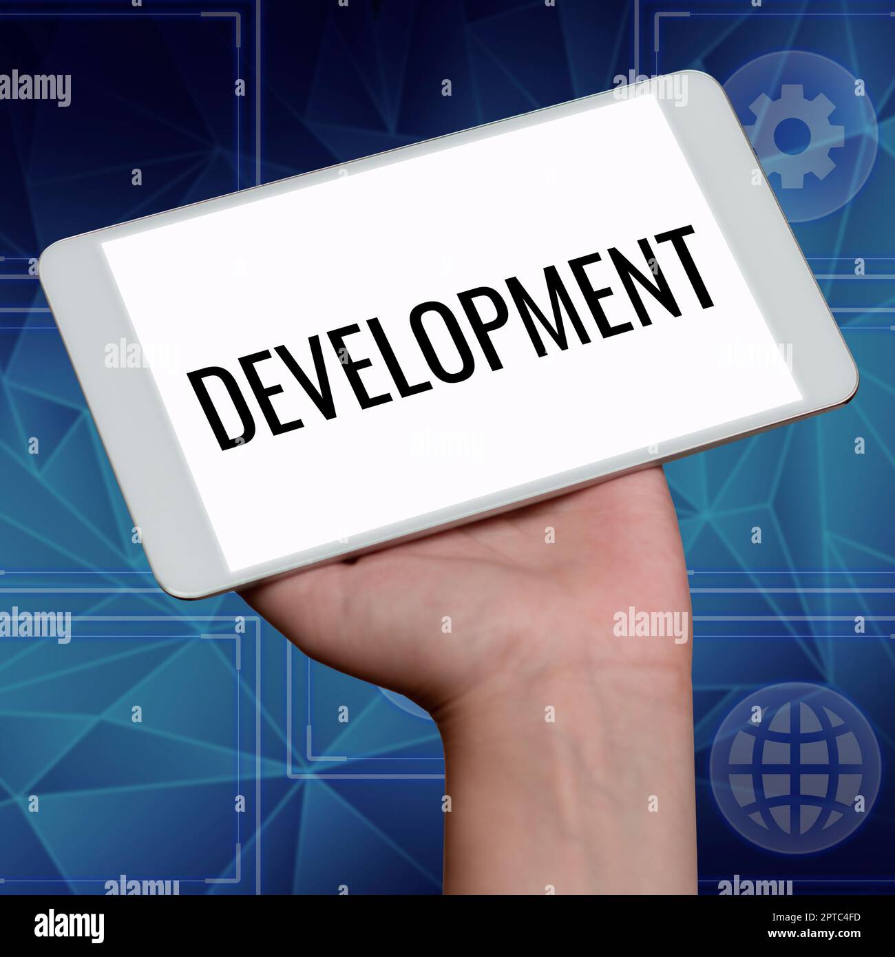 Text caption presenting Development, Word for a cycle in which somebody or something grows or ...