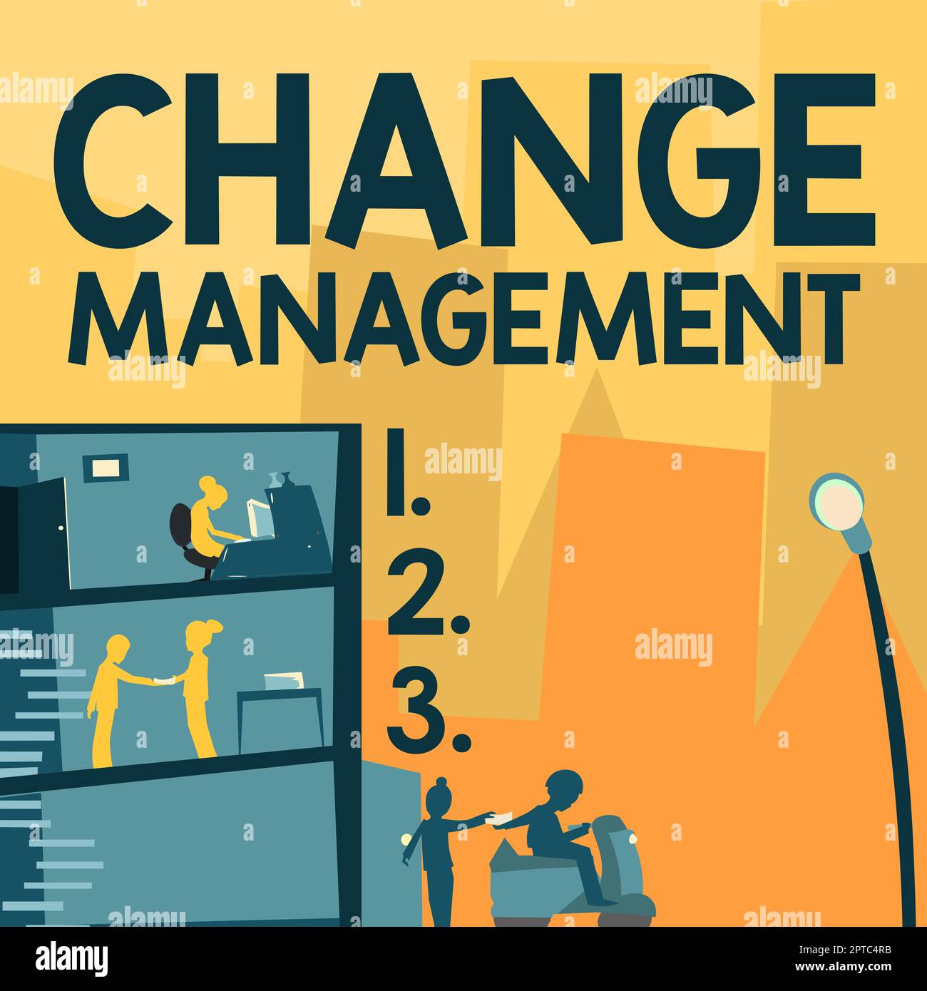 Hand writing sign Change Management, Business showcase development ...