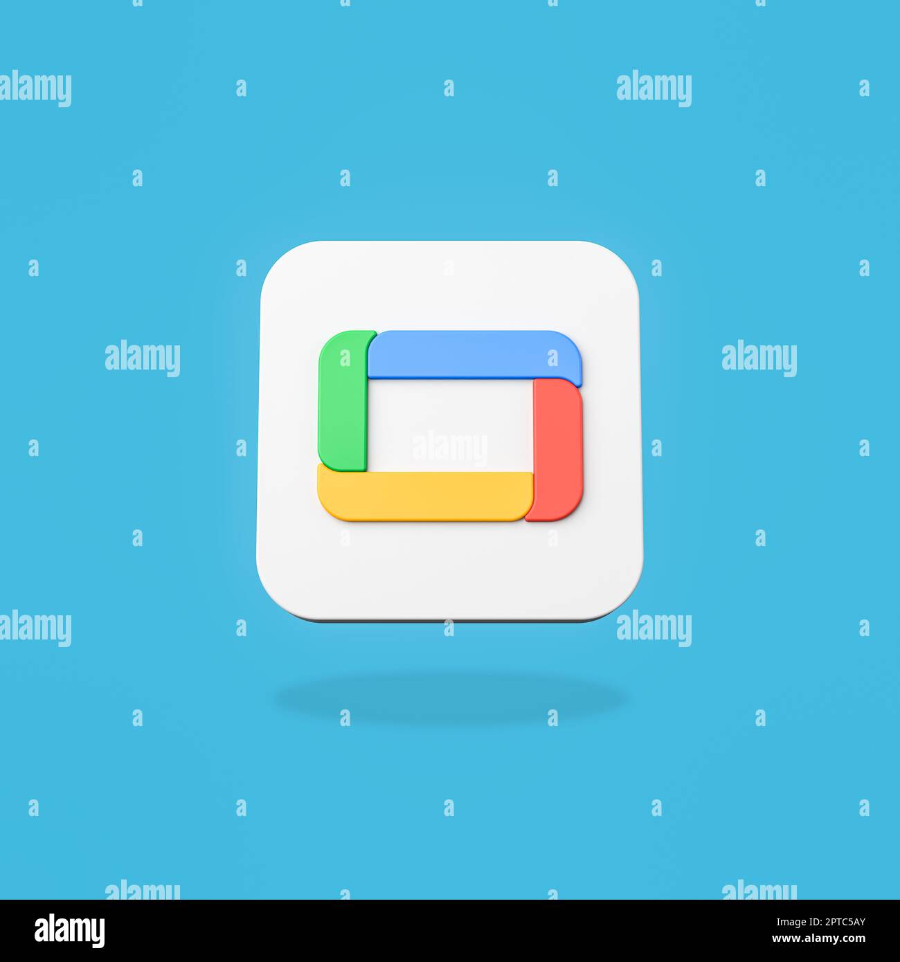 Google TV Logo 3D Shape Isolated on Flat Blue Background with Shadow 3D ...
