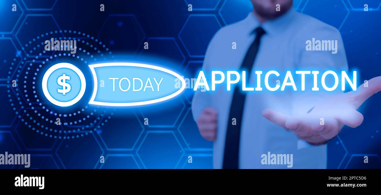 Sign displaying Application, Conceptual photo an order for something ...