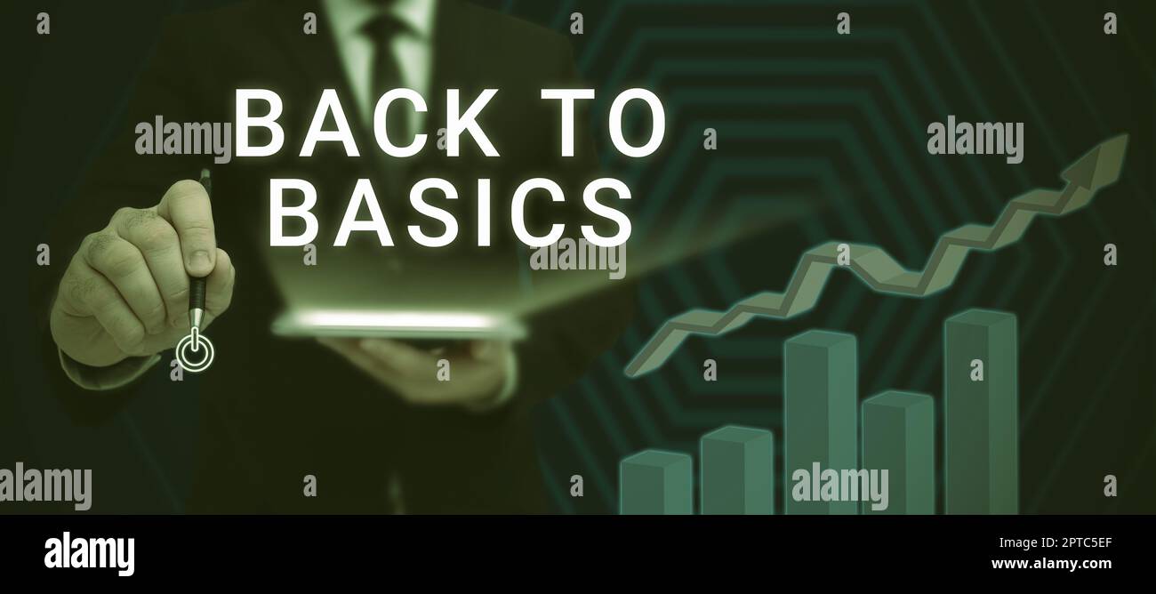 Hand writing sign Back To Basics, Business approach Healthy routine ...