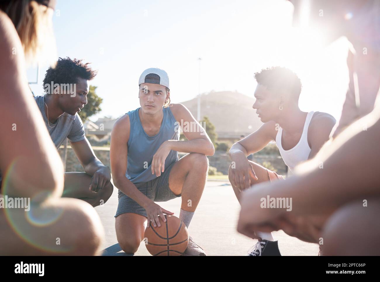 Male basketball players team talking hi-res stock photography and ...