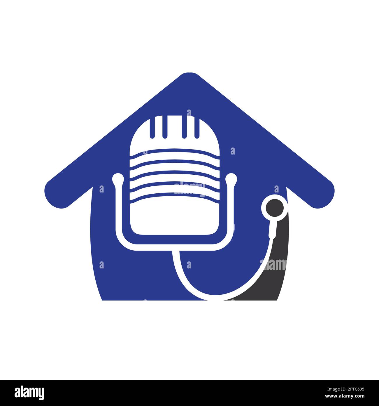 Doctor podcast vector logo design. Stethoscope and microphone ...