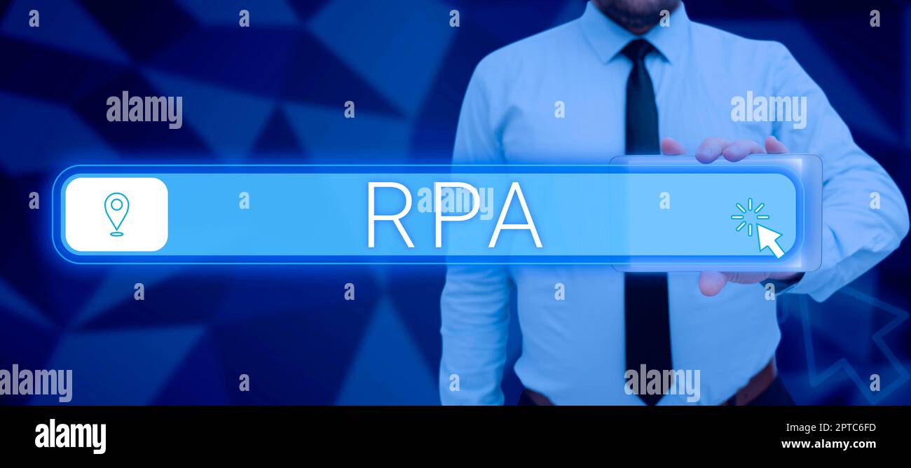 Text showing inspiration Rpa, Business concept robotic process ...